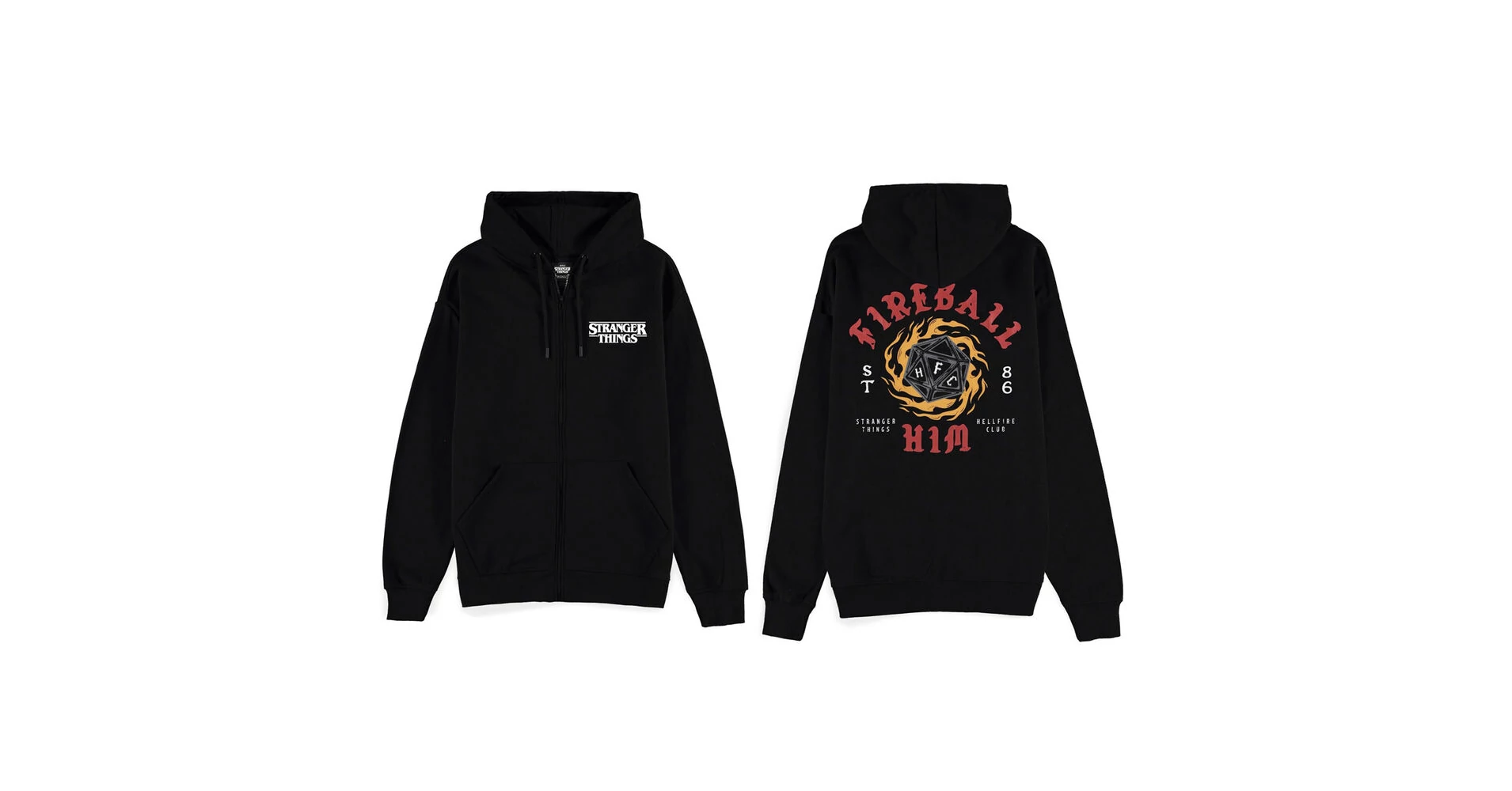Stranger Things Fireball kapucnis pulóver - DIFUZED - GeekCorner webáruház